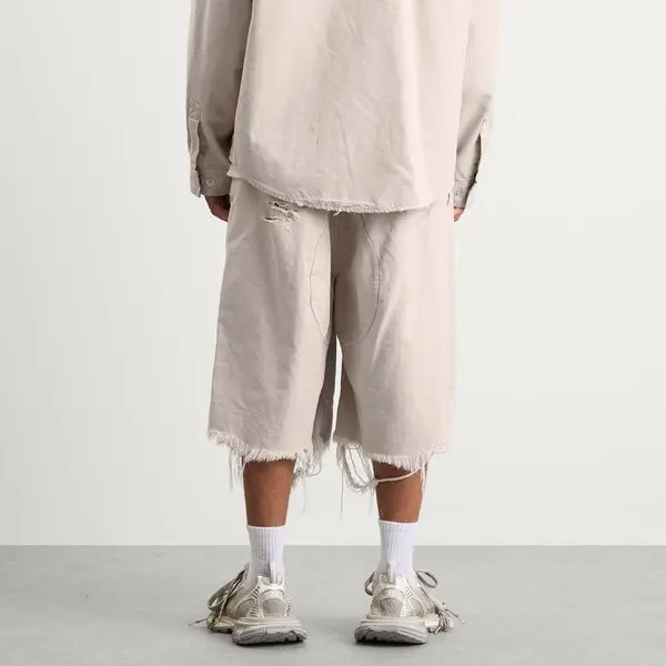 Balenciaga Heavy Cotton Workwear Shorts - Light Grey | Editorialist